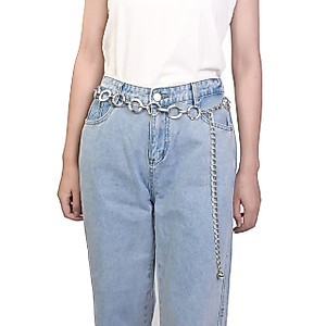 O-Ring Metal Waist Chain Adjustable Fashion Waist Body Chain Belt Alloy Belly Chain Dancing Body Chain for Women Girls