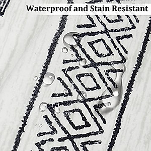 ROYHOME Large Modern Geometric Area Rug Waterproof Stain Resistant Bohemian Carpet Machine Washable Farmhouse Area Rug for Living Room Bedroom Dining Room, 6' x 9' Black/White