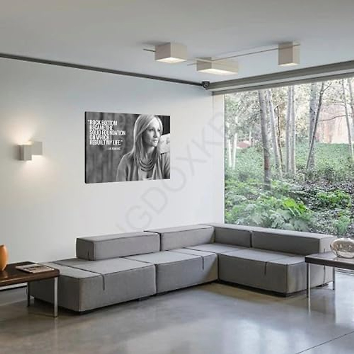 Novelist JK Rowling Inspirational Quotes Black And White Portrait Art Poster (2) Canvas Poster Wall Art Decor Print Picture Paintings for Living Room Bedroom Decoration Frame-style 20x16inch(50x40cm)