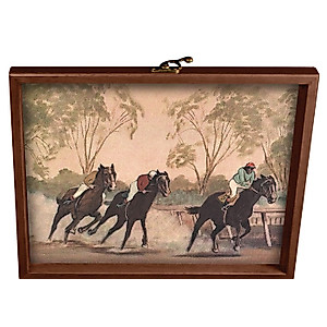 WE Games Derby Horse Race Board Game Set with Metal Game Pieces and Wooden Keepsake Storage Box, Family Game Night, Board Games for Adults and Family, Birthday Gifts, Home Decor, Living Room Decor