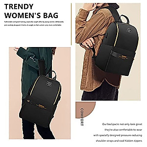 OSOCE Women's Light Weight Casual Daypack, Small School Backpack with Deep Pocket, Student Book Bag fit for 14 Inch Laptop, Business Work Office