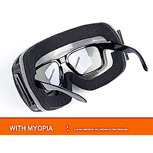 Jueshanzj Ski Goggles 100% UV Protection Snow Goggles for Men, Women Black frame + black film + black red belt