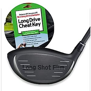 Long Drive Cheat Key] Anti Slice & Hook Golf Film Protector - Non Slicing Increase Distance Reduce Spin Straight Shot Club Protect Golf Accessories