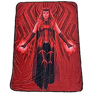 Surreal Entertainment Marvel: WandaVision Wanda Scarlet Witch Chaos Magic Throw Blanket | 45 x 60 Inches Plush Cozy Sherpa Super Soft Lightweight Fleece Home Decor (Scarlet Witch) 45x60 CFB-WV-SCLW