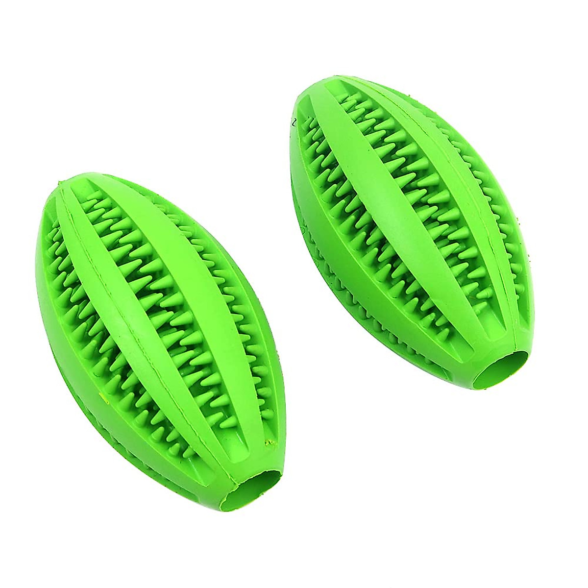Alnicov 2pcs Dog Toy BallNontoxic Bite Resistant Toy Ball for Pet Dogs Puppy Cat,Dog Pet Food Treat Feeder Chew Tooth Cleaning Ball (Green)