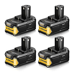 FERRYBOAT P108 Replacement for Ryobi 18V Battery Lithium ion ONE + Real Capacity 5.0 Ah Batteries P102 P103 P104 P105 P107 P109,4-Pack