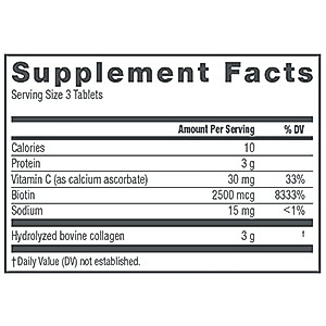 NeoCell Super Collagen Peptides + Vitamin C & Biotin, 3g Collagen Per Serving, Gluten Free, Promotes Healthy Hair, Beautiful Skin, and Nail Support, Dietary Supplement, 270 Tablets