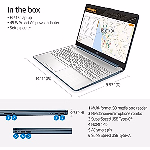 HP Newest Pavilion 15 Thin & Portable Laptop, 15.6" FHD (1920 x 1080) IPS Display, AMD Ryzen 5 5500U (>i7-1065G7), 9 hr Battery Life, Webcam, Fast Charge, Type-C, Win 11 (16GB RAM | 512GB PCIe SSD)