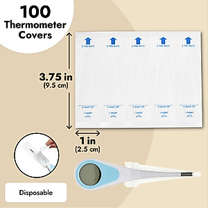 Juvale 100-Pack Disposable Digital Thermometer Probe Covers - Oral, Rectal, Armpit Temperature Reading Sheath Sleeves