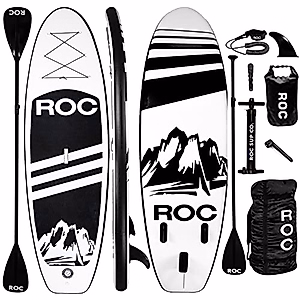 Roc Inflatable Stand Up Paddle Boards with Premium SUP Paddle Board Accessories, Wide Stable Design, Non-Slip Comfort Deck for Youth & Adults