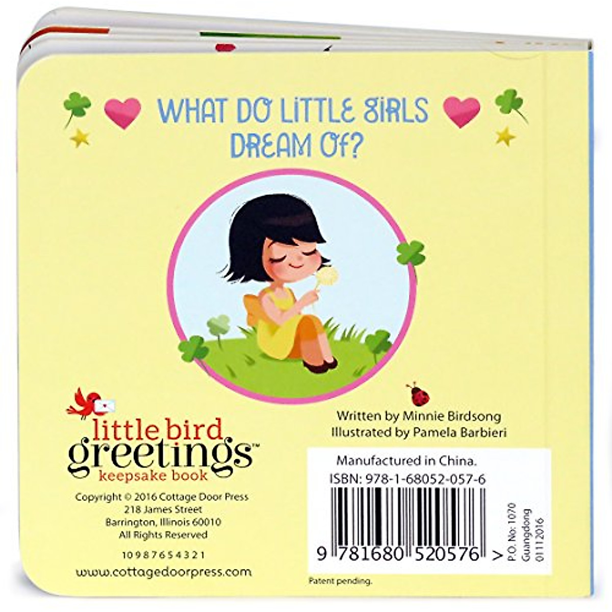 What Are Little Girls Made Of: Little Bird Greetings, Greeting Card Board Book with Personalization Flap, Gifts for Birthday, Baby Showers and More