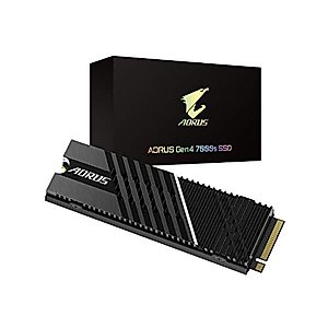 GIGABYTE AORUS Gen4 7000s SSD 1TB PCIe 4.0 NVMe M.2, Nanocarbon Coated Aluminum Heatsink, 3D TLC NAND, SSD GP-AG70S1TB