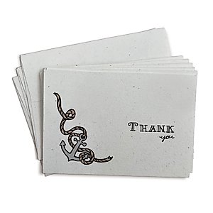 Anchors Aweigh Thank You Cards - 24 Greeting Cards with Envelopes - Nautical Thank You Notecards