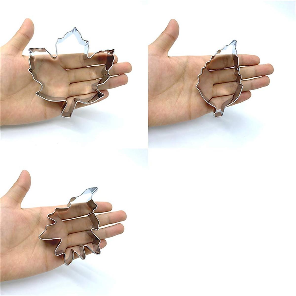 LILIAO Leaf Cookie Cutter Set - 7 Pieces - Maple Leaf, Rose Leaf, Ivy Leaf, Oak Leaf - Stainless Steel