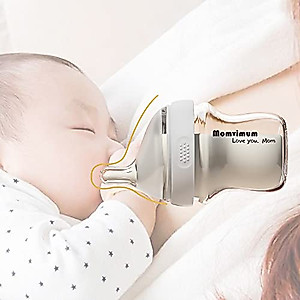 Glass Baby Bottle 6 oz - Breast Like Bottles for Breastfed Babies, Wide Neck, Anti Colic, 3 Months+, 2 Count (Pink)