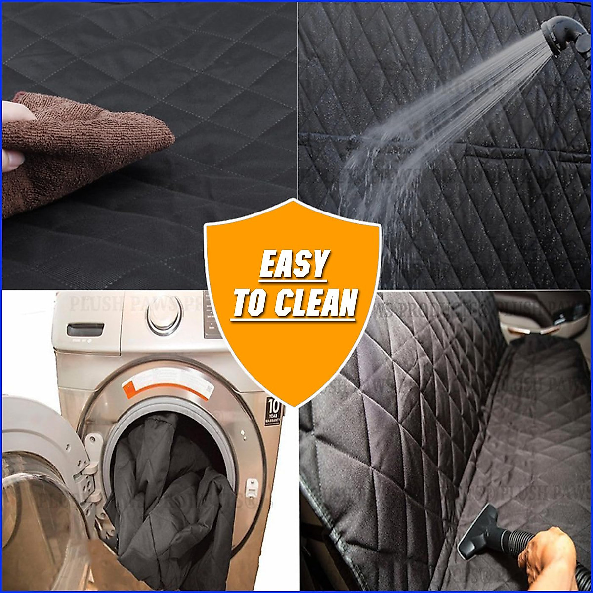 QUYDDC Dog Car Seat Cover 100% Waterproof, Dog Seat Cover with Side Flaps from Scratching, Keeping Car Pristine Clean, Non-Slip Pet Seat Covers, for Car,Trucks Suvs Machine Washable 59" W x 65" L