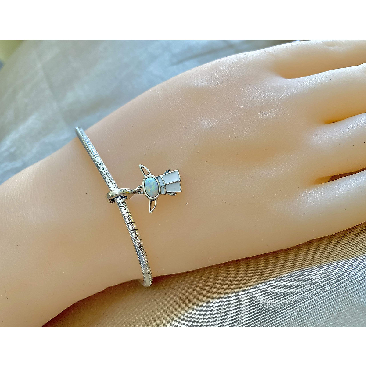 BOLENVI Opal Baby 925 Sterling Silver Pendant Charm Bead For Pandora & Similar Charm Bracelets or Necklaces