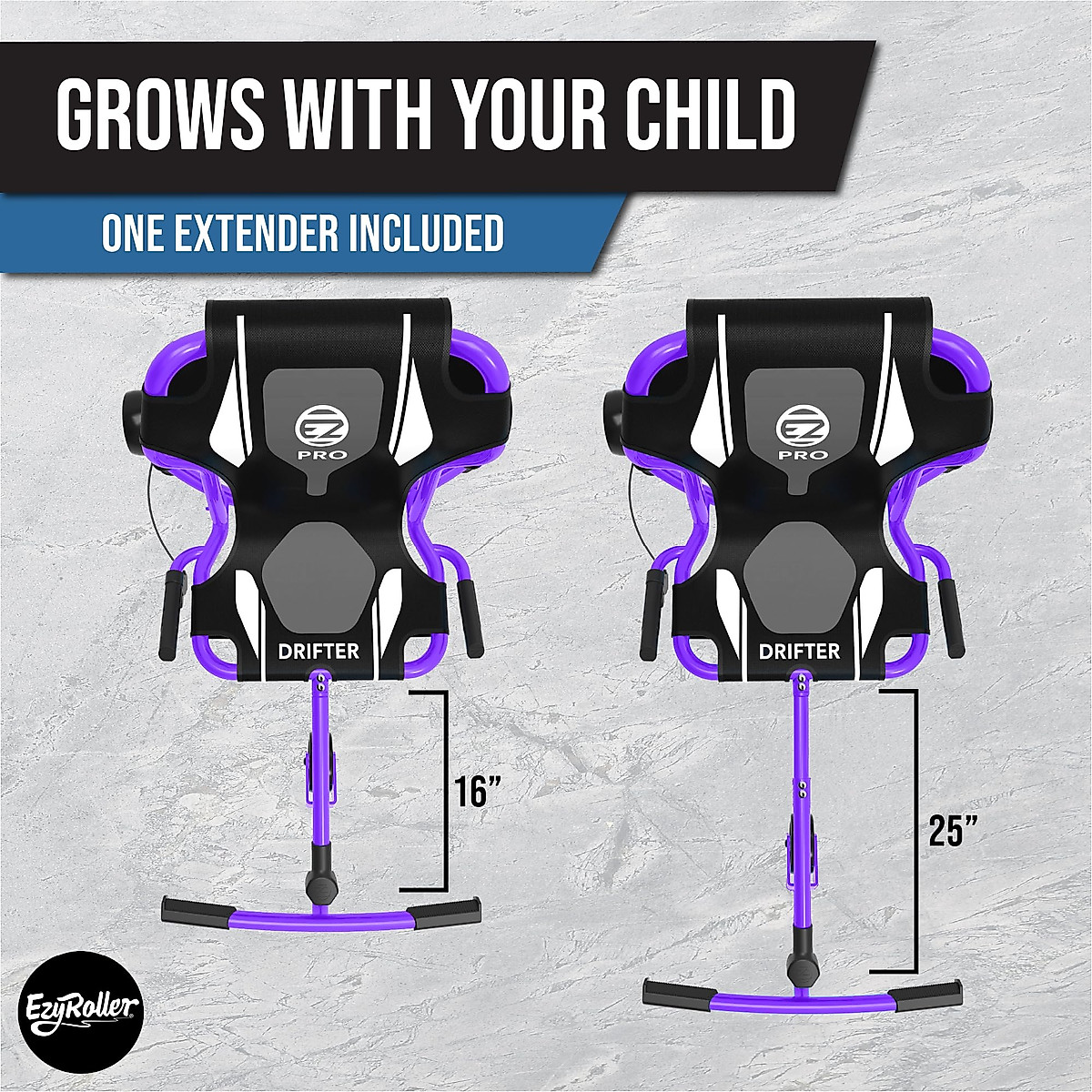 EzyRoller New Drifter Pro-X Ride on Toy for Kids or Adults, Ages 10 and Older Up to 200 lbs. - Purple