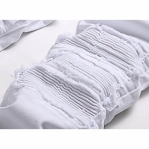 RXXKKK Men's Classic Zipper Biker Regular Fit Flex Jean (36, 6611 White)