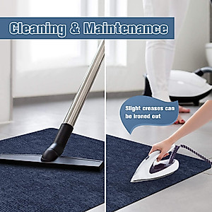 Corduroy Chair Mat for Hardwood Floor, 55"x35" Office Chair Mat Desk Chair Mat for Rolling Chair, Large Anti-Slip Backing Low-Pile Office Rug Floor Mat for Office/Home Blue