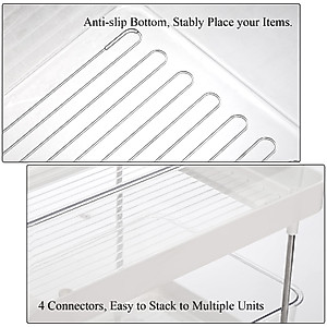 Hacaroa 2 Tier Sliding Basket Drawer Organizer with Handles, Pull Out Under Sink Organizer Shelf, Stackable Slide-out Storage Bins for Cabinet, Kitchen, Bathroom, Office, Clear