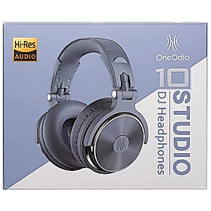 OneOdio Over Ear Headphone, Wired Bass Headsets with 50mm Driver, Foldable Lightweight Headphones with Share Port and Mic for Recording Monitoring Mixing Podcast Guitar PC TV (Light Blue)
