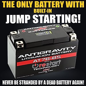 Antigravity AT7B Performance Lithium Motorcycle Powersport Battery with Built-In Jump Starting, 12V 3.5Ah Ducati, Replaces YT7B