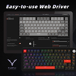 DrunkDeer A75 Mechanical Keyboard Magnetic Switches TKL Gaming Keyboard 82Keys PBT Keycap USE Wired OEM Profile RGB 82 Keys with Knob