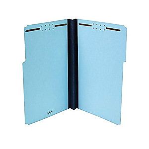 Staples 384870 Pressboard Classification Folders Legal Size Blue 25/Box (61552S)