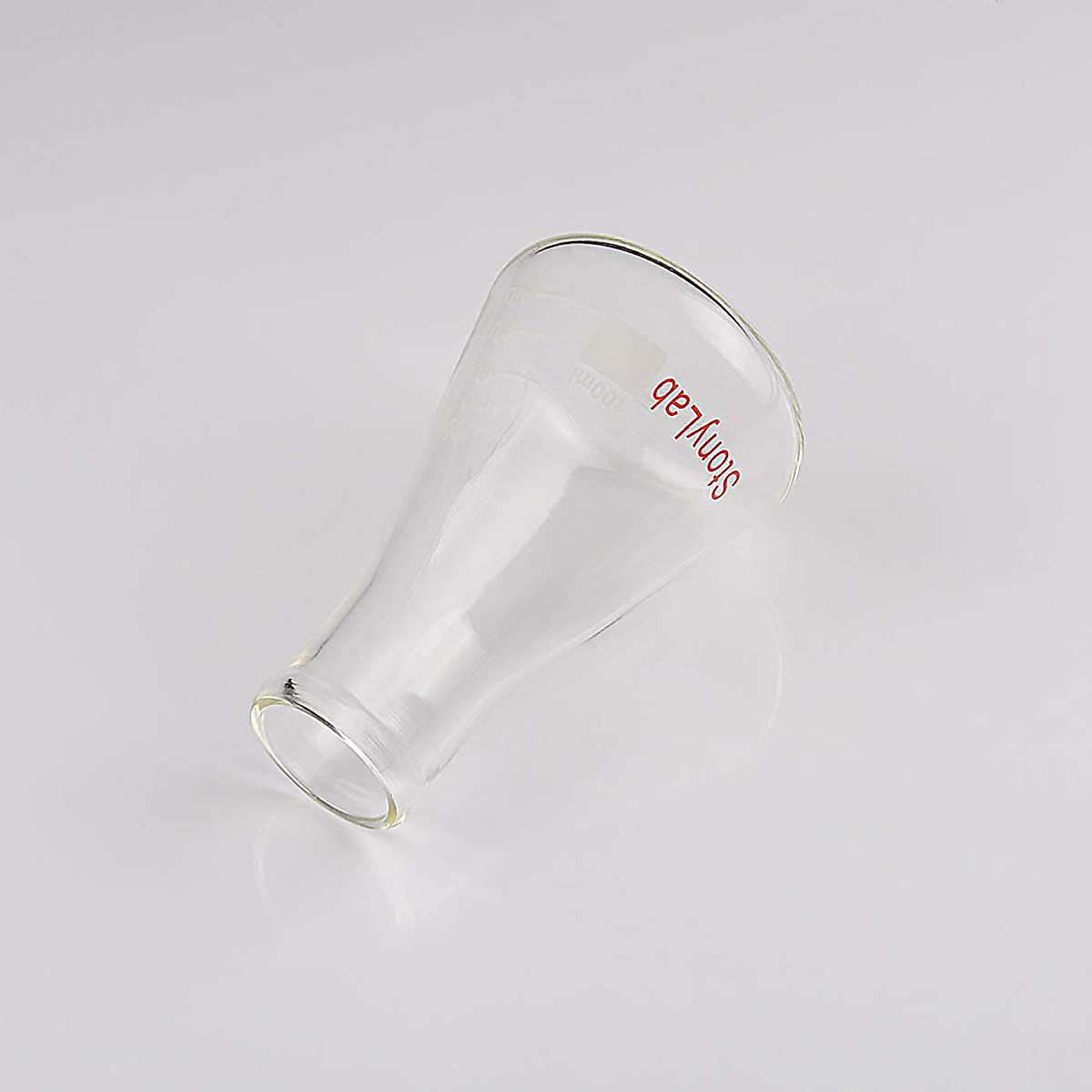 stonylab 1-Pack Glass 100 ml Heavy Wall Narrow Mouth Erlenmeyer Flasks with Heavy Duty Rim - (100ml Fits with StonyLab 5# Rubber Stopper)