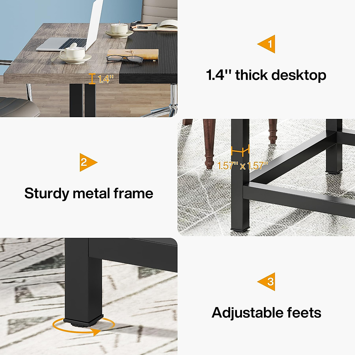 Tribesigns Square Dining Table for 4 People, Farmhouse 39.4"x 39.4"x29.5 “ inches Wooden Kitchen Table, Farmhouse 2 Person Dinning Table for Dinning Room &Small Space