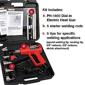 Master Appliance ProHeat Series Plastic Welding Kit with Variable Temp Heat Gun & Starter Welding Rods, 1000-Degree Fahrenheit 120V 1300 Watts