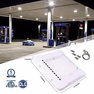 WAHADI LED Canopy Lights 240W 33600 Lumens 5000K Daylight White 850W HID/MH Equivalent,Die Cast Aluminum Waterproof IP65,Commercial Area & Outdoor Lighting,Ceiling Lighting Fixtures (5 Pack)