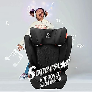 Diono Monterey 4DXT Latch, 2-in-1 High Back Booster Car Seat with Expandable Height, Width, Advanced Side Impact Protection, 8 Years 1 Booster, Black