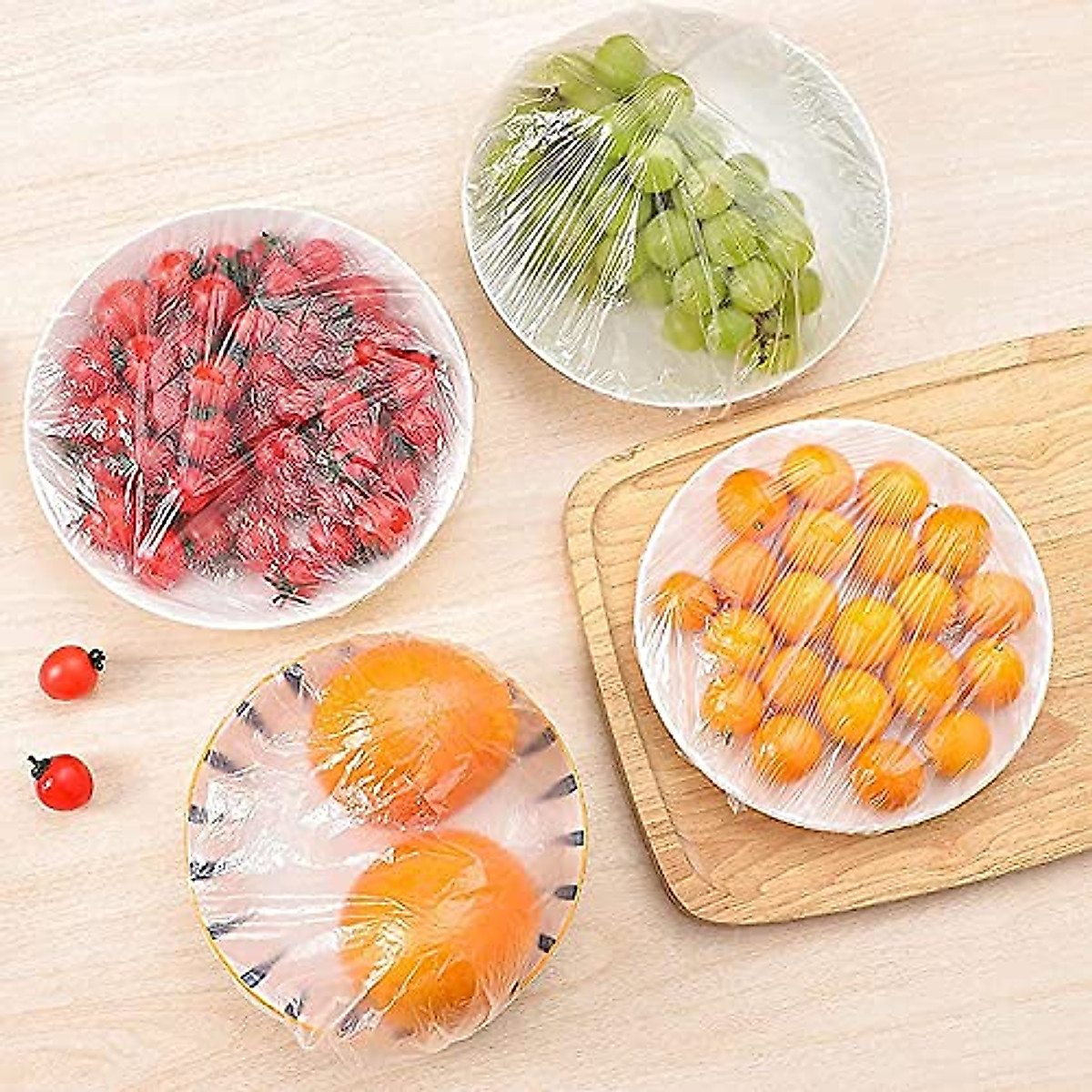 Fresh Keeping Bags, Fresh Keeping Bags 100pcs, Fresh Keeping Bags Food Covers, Reusable Fresh Keeping Bags With Elastic, Plastic Sealing Bags Food Cover For Food Storage (100 PCS)