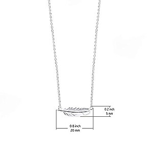 Boma Jewelry Sterling Silver Feather Necklace, 16 inches