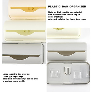 UPIQNG 3Pcs Plastic Bags Storage Box Garbage Bag Container Wall Hanging Trash Bag Holder Rubbish Pouch Organizer Wall Adhesive Mount Plastic Bag Collection Box