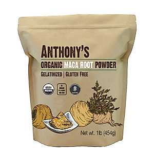 Anthony's Organic Maca Root Powder, 1 lb, Gelatinized for Enhanced Bioavailability, Gluten Free & Non GMO (Pack of 1)