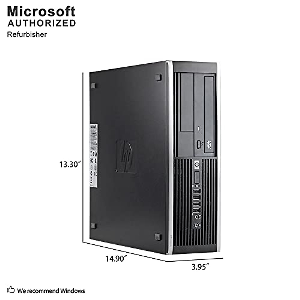 HP Desktop, Dual Core AMD, New 8gb Memory, 500gb, DVD, Windows 10 Professional, WiFi Wireless (Renewed)
