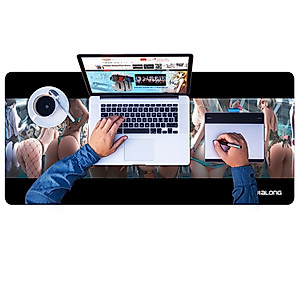 JIALONG Extended Gaming Mouse Pad Large Size 900x400mm Office Desk Pad Mat with Stitched Edges for PC Laptop Computer (9040 Grils)