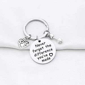 MYOPSARK Physical Therapy Gift Never Forget The Difference You've Made Keychain (difference PT keychain)