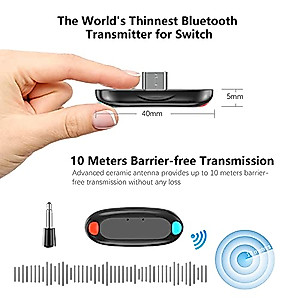 Bluetooth Adapter for Nintendo Switch/Lite, BT 5.0 Wireless Audio Transmitter with Low Latency USB C to A Converter for Bluetooth Headphone Speakers on PS4 PS5 PC Laptop Airpods White (White) (Black)
