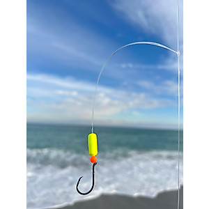 6 Pack 'Sand Flea' Pompano Surf Fishing Rigs (25# Mono)