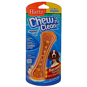Hartz Chew N' Clean Dental Duo Dog Chew Toy Bacon Flavor, Medium 1 ea(Pack of 6)