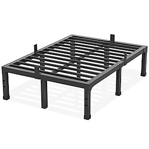Yitong Angel King Bed Frame, 14 Inch High 3500 lbs Metal Platform, Mattress Foundation with Steel Slat Support/No Box Spring Needed/Noise Free/Non-Slip/Easy Assembly