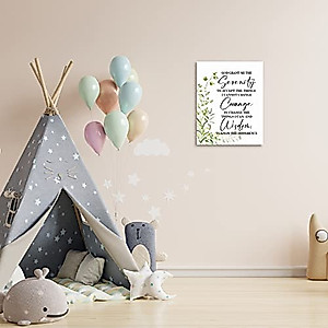 FAZAKION Christian Wall Art Inspirational Quotes, Serenity Prayer, God Grant Me The Serenity Canvas Artwork Wall Decoration (12"X15" Framed), Living Room Bedroom Home Decor -038