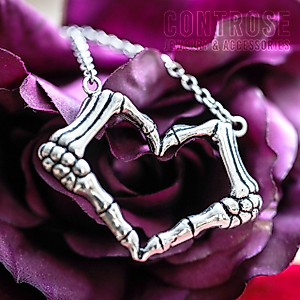 Controse Skeleton bone hand necklace love sign pendant – I LOVE YOU TO DEATH