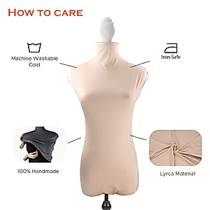 NAVADEAL Light Nude Lycra Fabric Cover, for Fashion Designer Retail Boutique Store Dress Form Dummy Model Display Styling Fitting Soft Stretchable Cover (Mannequin NOT Included) 100% Handmade