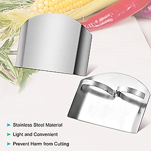 BeeSpring 2 Pcs Finger Guard for Cutting, Stainless Steel Knife Cutting Protector, Kitchen Tool Upgraded Double Finger Protectors, Avoid Hurting When Slicing and Chopping