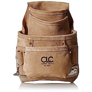 CLC Custom Leathercraft I923X Suede Carpenter's Nail and Tool Bag, 10 Pocket